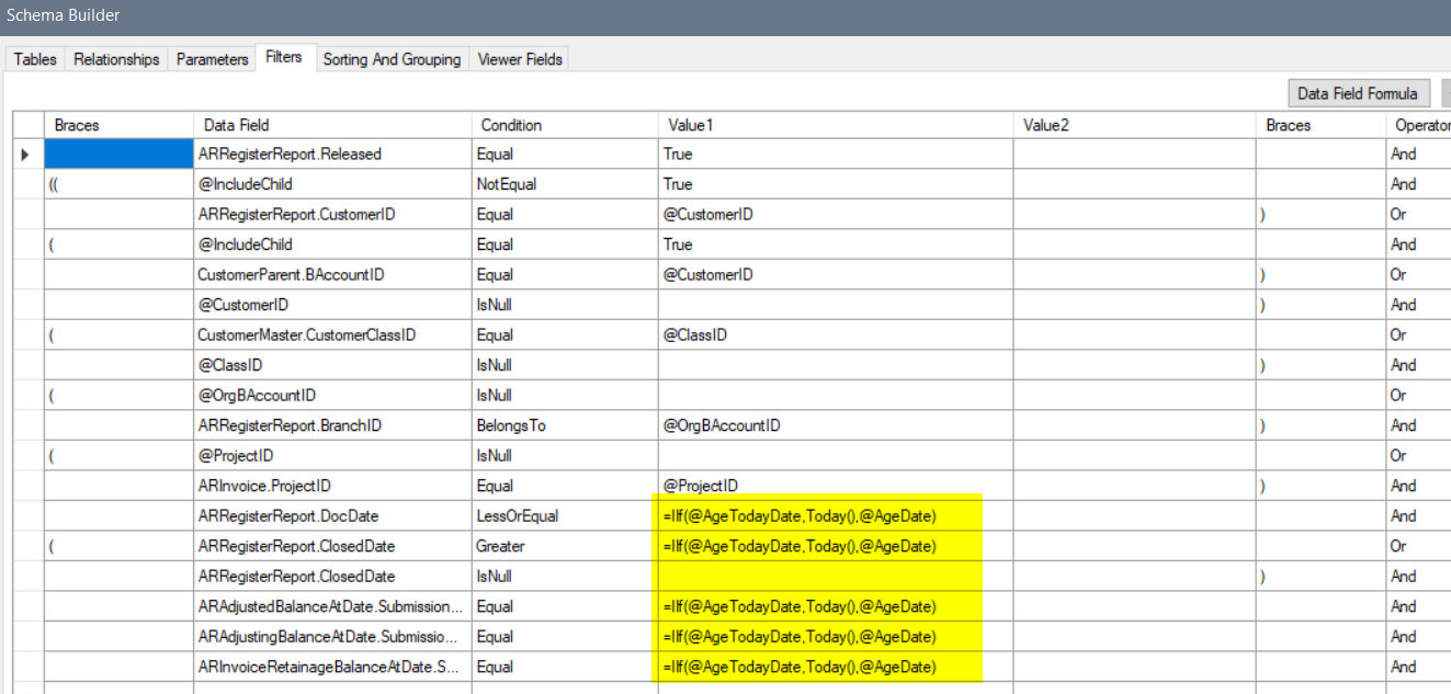 Use of @Today in Report Filter? • Acumatica Report Designer • Acumatica User Group Forums