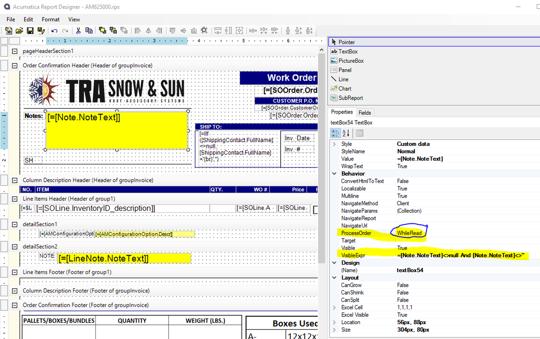 Visible Expression And Note Text • Acumatica Report Designer • Acumatica User Group Forums