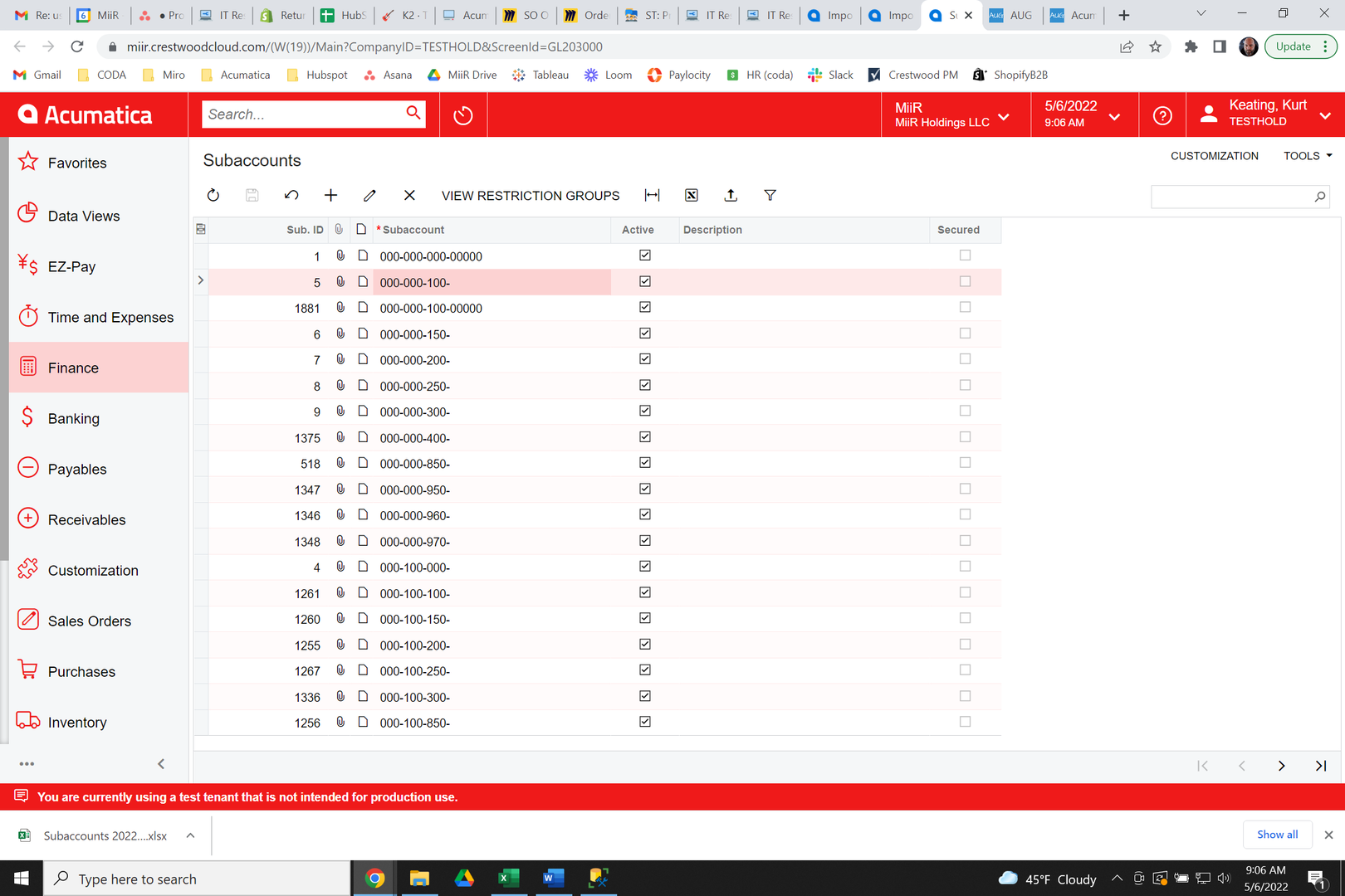 Subaccount Import Scenario • Everything Else • Acumatica User Group Forums