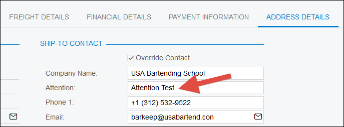Shipping attention field override not reflecting on invoice form. • Acumatica Report Designer ...